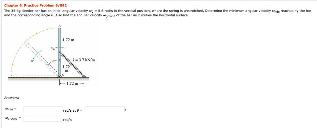 Solved The 35-kg slender bar has an initial angular velocity | Chegg.com