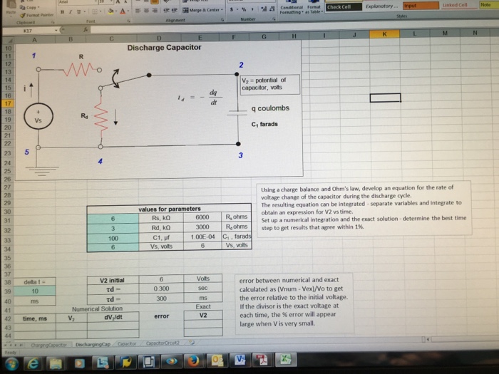 Solved Using a charge balance and Ohm's law, develop an | Chegg.com