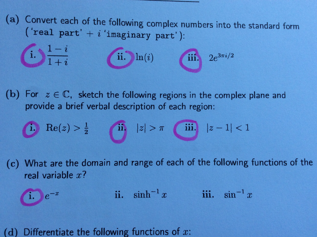 Solved (a) Convert each of the following complex numbers | Chegg.com