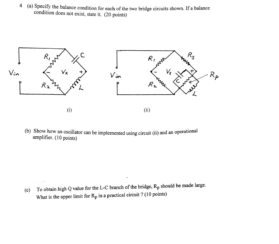 Solved Specify the balance condition for each of the two | Chegg.com