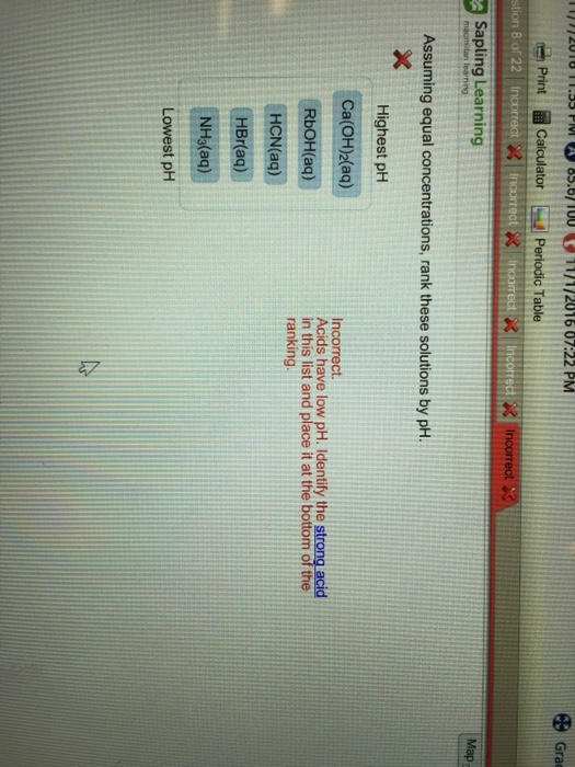 Assuming equal concentrations, rank these solutions | Chegg.com