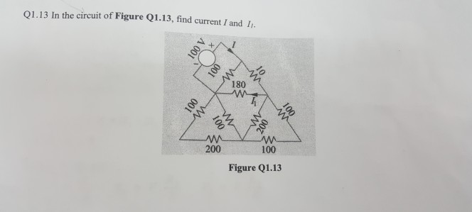 Solved Qi . 13 In the circuit of Figure Q 1.13, find current | Chegg.com