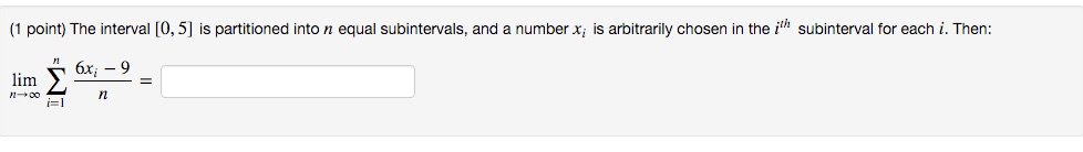 Solved The interval [0, 5] is partitioned into n equal | Chegg.com