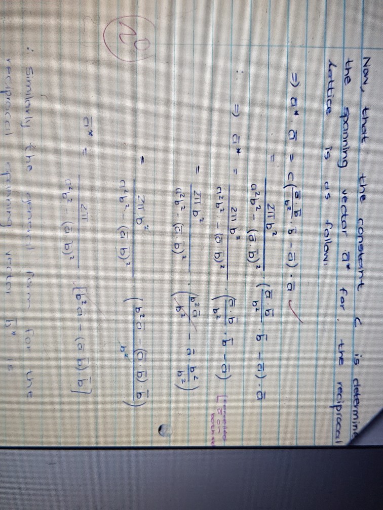 Solved a 3 25. Show that the 2D reciprocal lattice spanning | Chegg.com