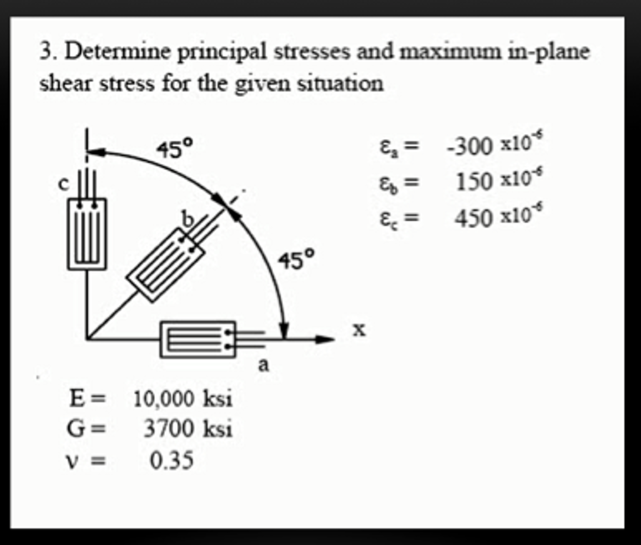 Solved Determine principal stresses and maximum in-plane | Chegg.com