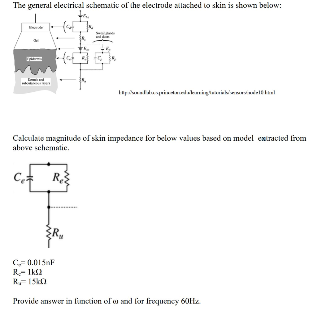 Solved The general electrical schematic of the electrode | Chegg.com