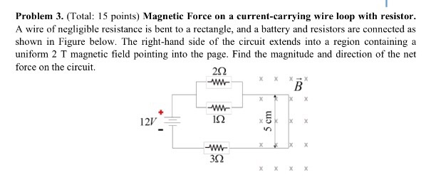 Solved Magnetic Force on a current-carrying wire loop with | Chegg.com