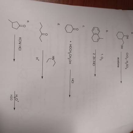 Solved 9H CrO3, H2SO4 so acetone 1。0 2.2n7HCI o HCl + | Chegg.com