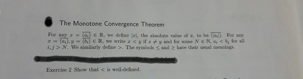 Solved The Monotone Convergence Theorem For any za E R, we | Chegg.com