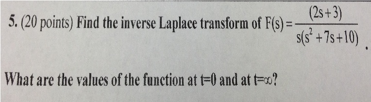 Solved Find the inverse Laplace transform of What are the | Chegg.com