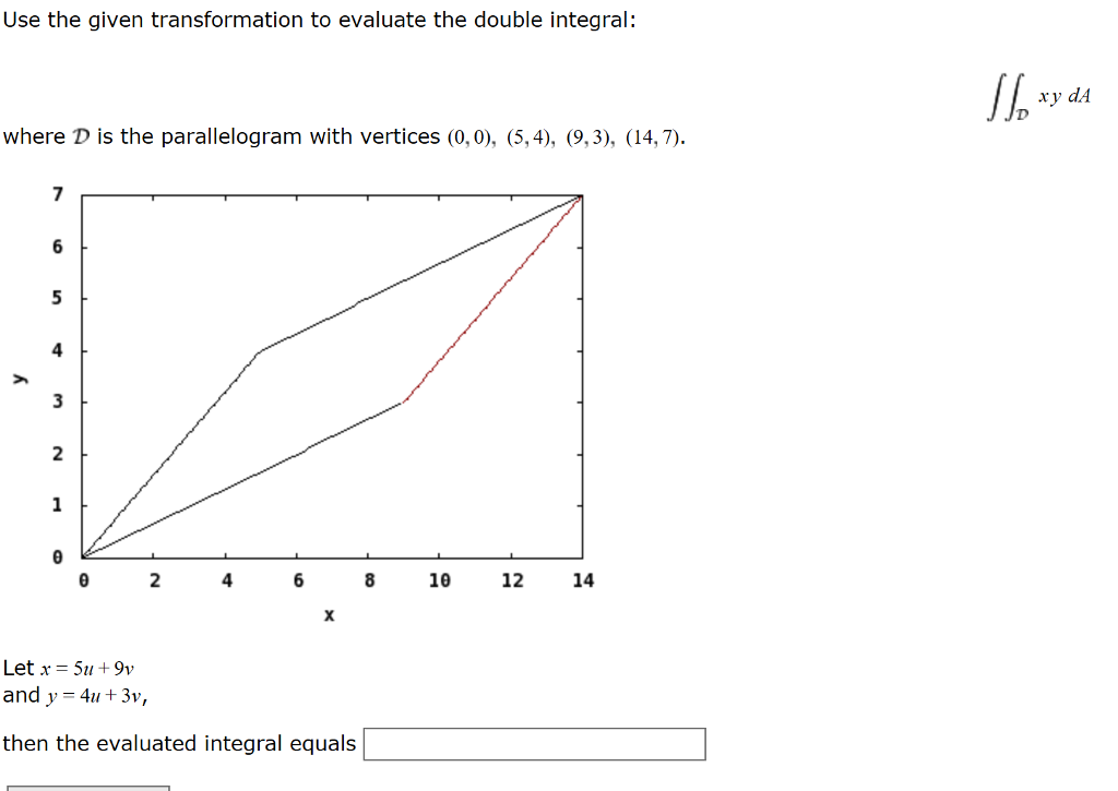 Solved Use the given transformation to evaluate the double | Chegg.com