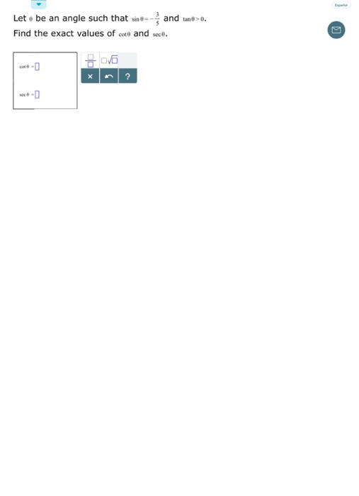 Solved Let theta be an angle such that sin theta= -3/5 and | Chegg.com
