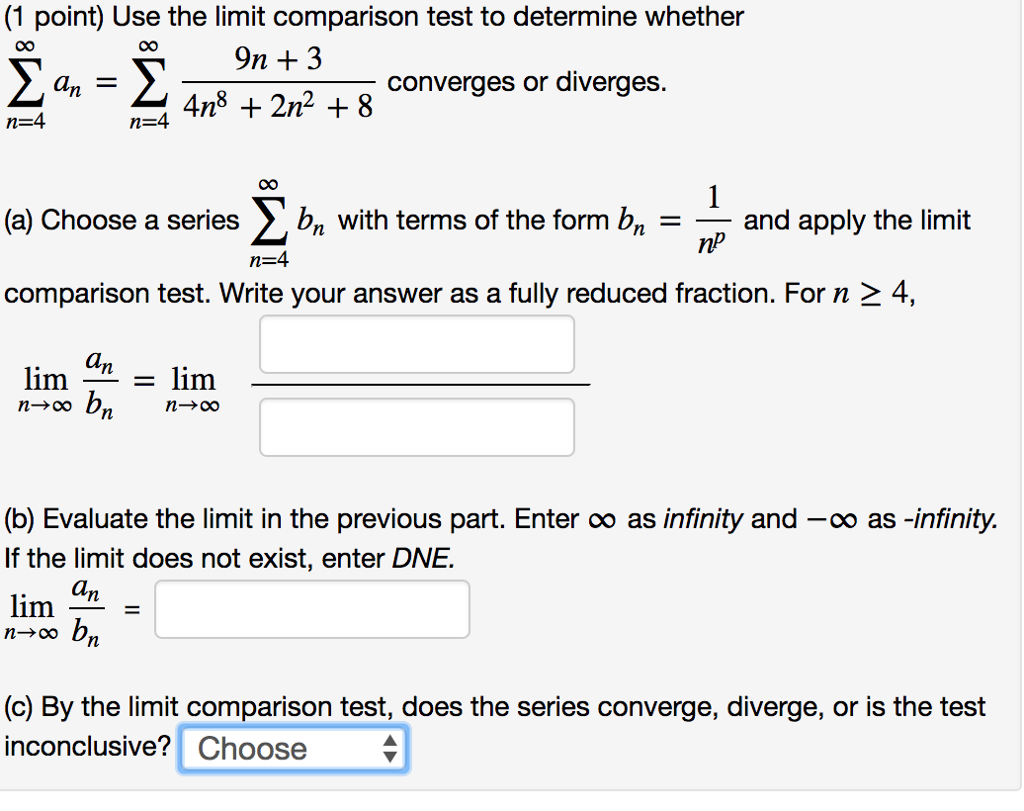 Solved Use The Limit Comparison Test To Determine Whether