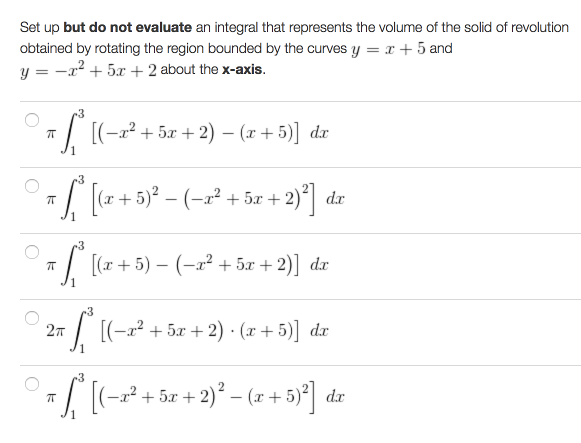 Solved Set up but do not evaluate an integral that | Chegg.com