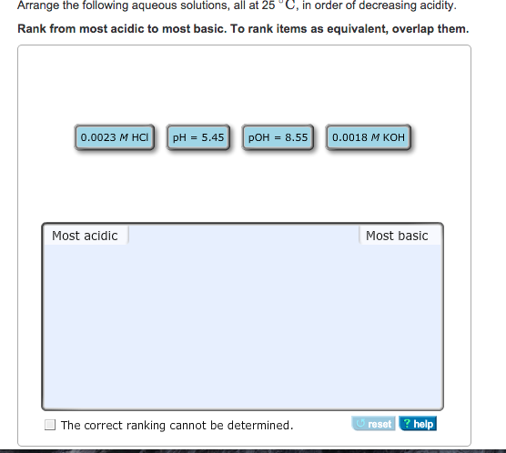 Solved Arrange the following aqueous solutions, all at 25 | Chegg.com