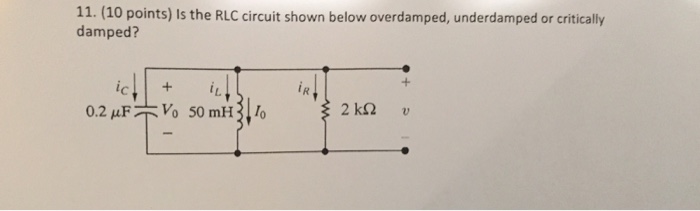 Solved Is the RLC circuit shown below overdamped, | Chegg.com