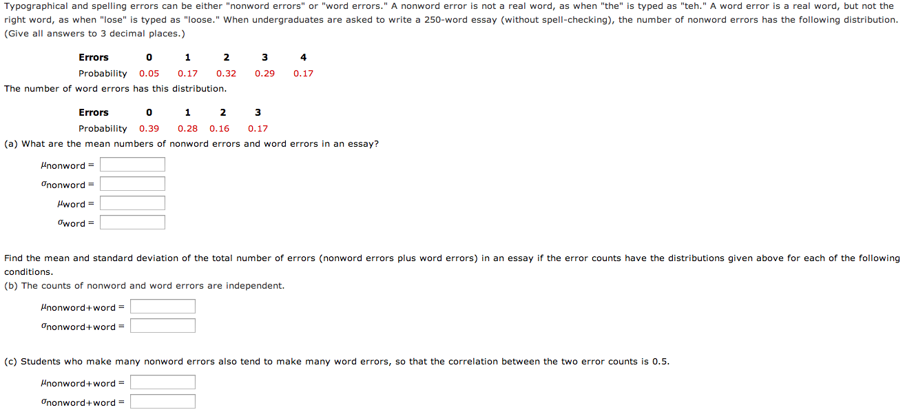 Solved Typographical and spelling errors can be either | Chegg.com