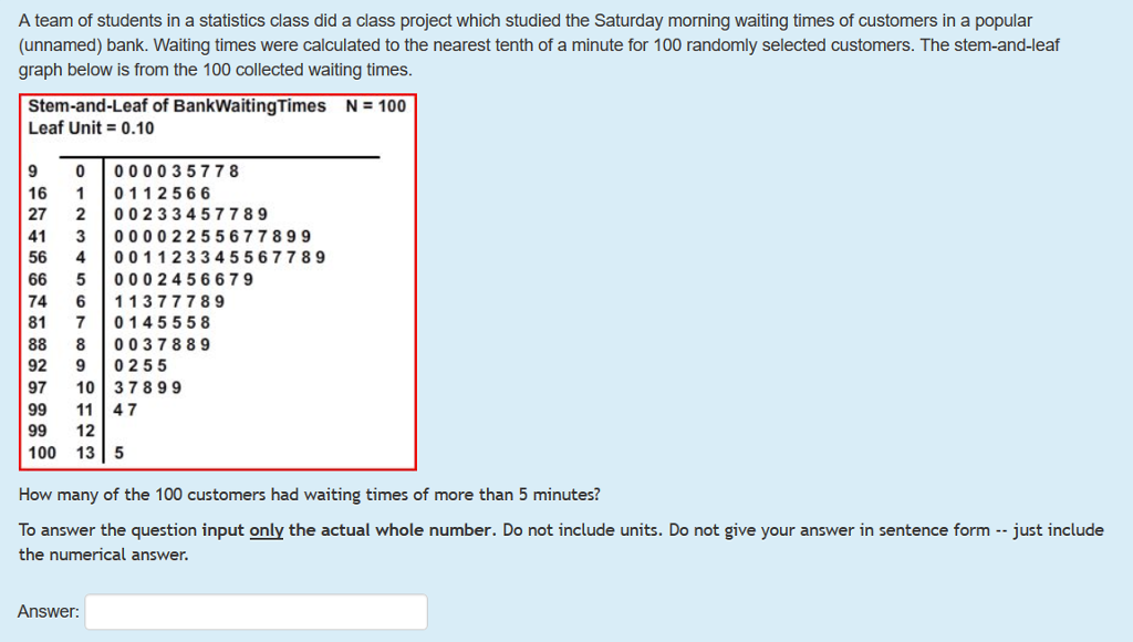 Solved A team of students in a statistics class did a class | Chegg.com