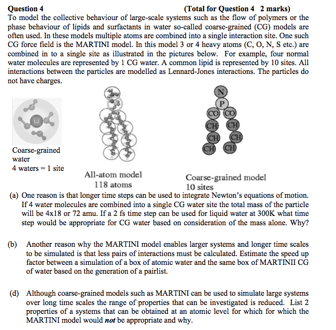 Question 4 To model the collective behaviour of | Chegg.com
