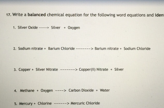 Solved Write a balanced chemical equation for the following | Chegg.com