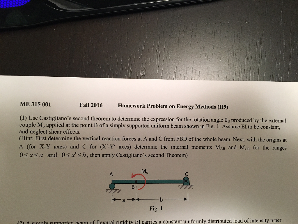 Solved Use Castigliano's second theorem to determine the | Chegg.com