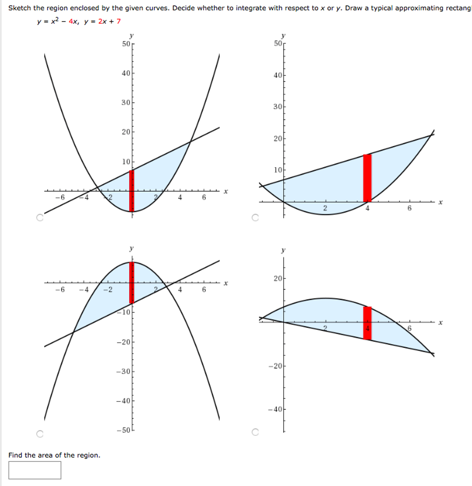 Solved Sketch the region enclosed by the given curves. | Chegg.com