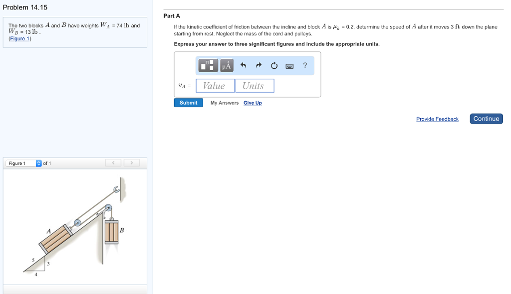 Solved Problem 14.15 Part A The two blocks A and B have | Chegg.com