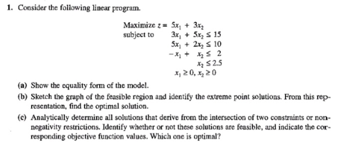 Solved Consider the following linear program. Maximize z = | Chegg.com