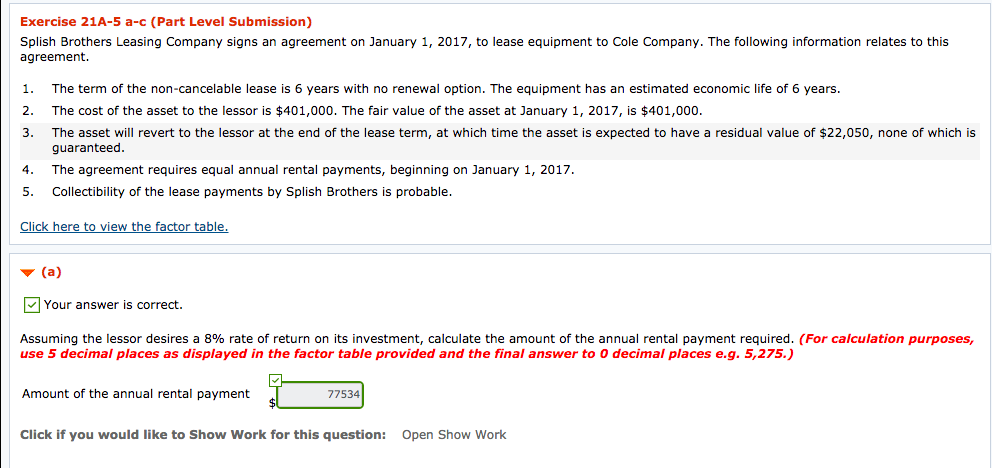 Solved Exercise 21A-5 a-c (Part Level Submission) Splish | Chegg.com
