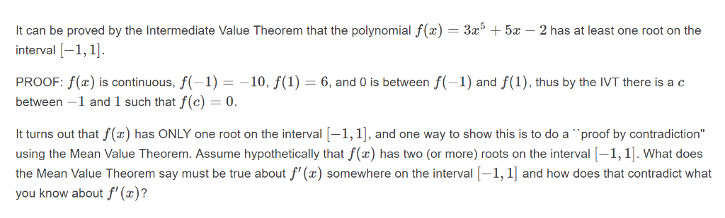 Solved 5 2 has at least one root on the It can be proved by | Chegg.com