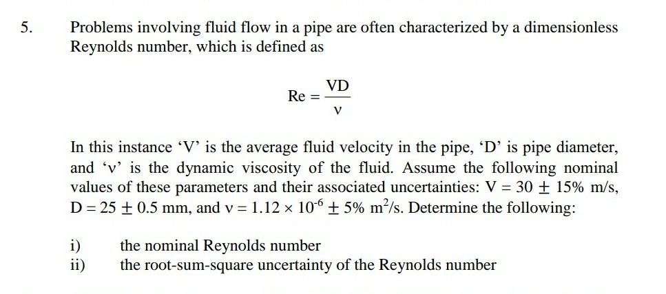 Solved Problems involving fluid flow in a pipe are often | Chegg.com