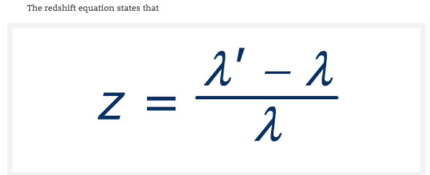 Solved The Redshift Equation States That