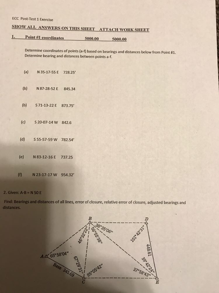 ECC Post-Test 1 Exercise SHOW ALL ANSWERS ON THIS | Chegg.com