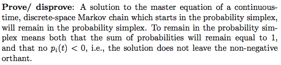 Prove/disprove: A solution to the master equation of | Chegg.com