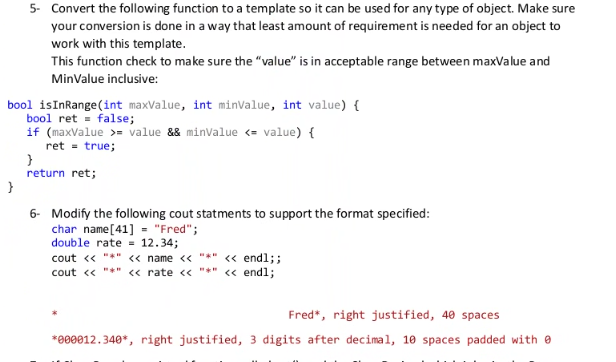 Solved Convert the following function to a template so it | Chegg.com