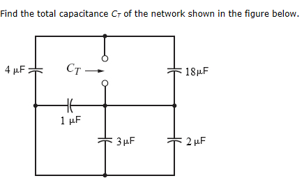 Solved Find the total capacitance CT of the network shown in | Chegg.com
