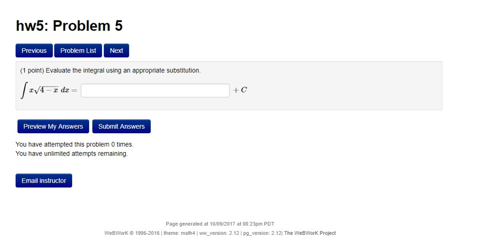 Solved hw5: Problem 5 Previous Problem List Next (1 point) | Chegg.com