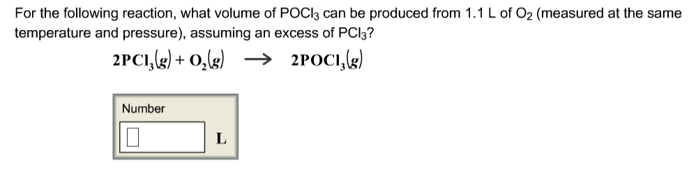 Solved For the following reaction, what volume of POCI_3 can | Chegg.com
