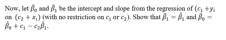 Solved Let Bo and B1 be the intercept and slope from the | Chegg.com