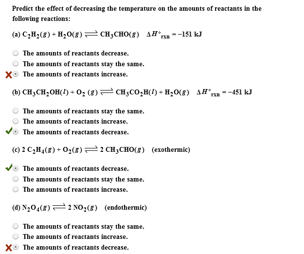 Solved Predict the effect of decreasing the temperature on | Chegg.com