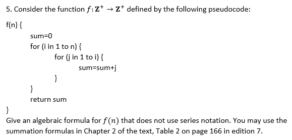 Solved Consider the function f: Z^+ rightarrow Z^+ defined | Chegg.com
