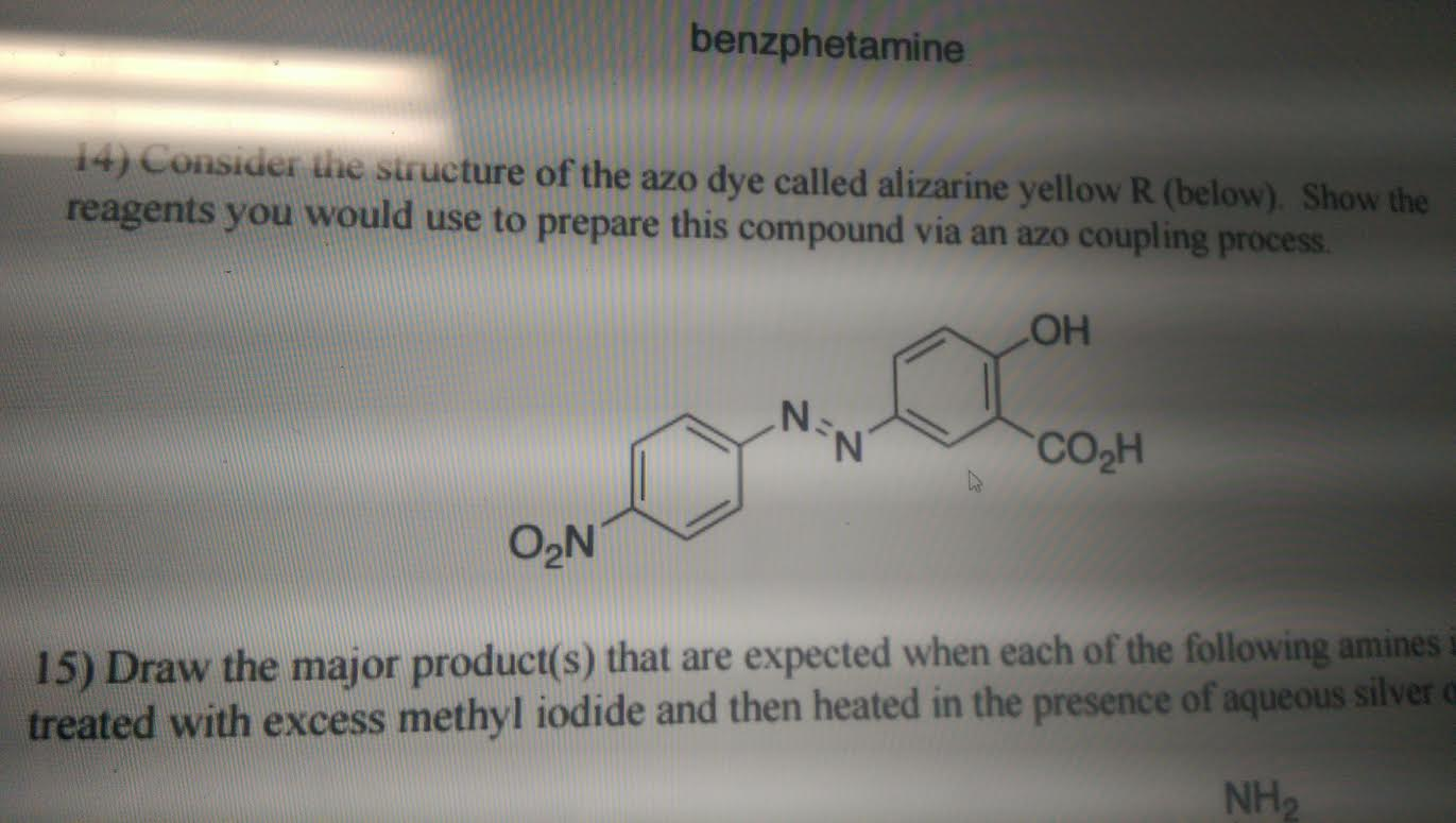Solved Consider the structure of the azo dye called | Chegg.com