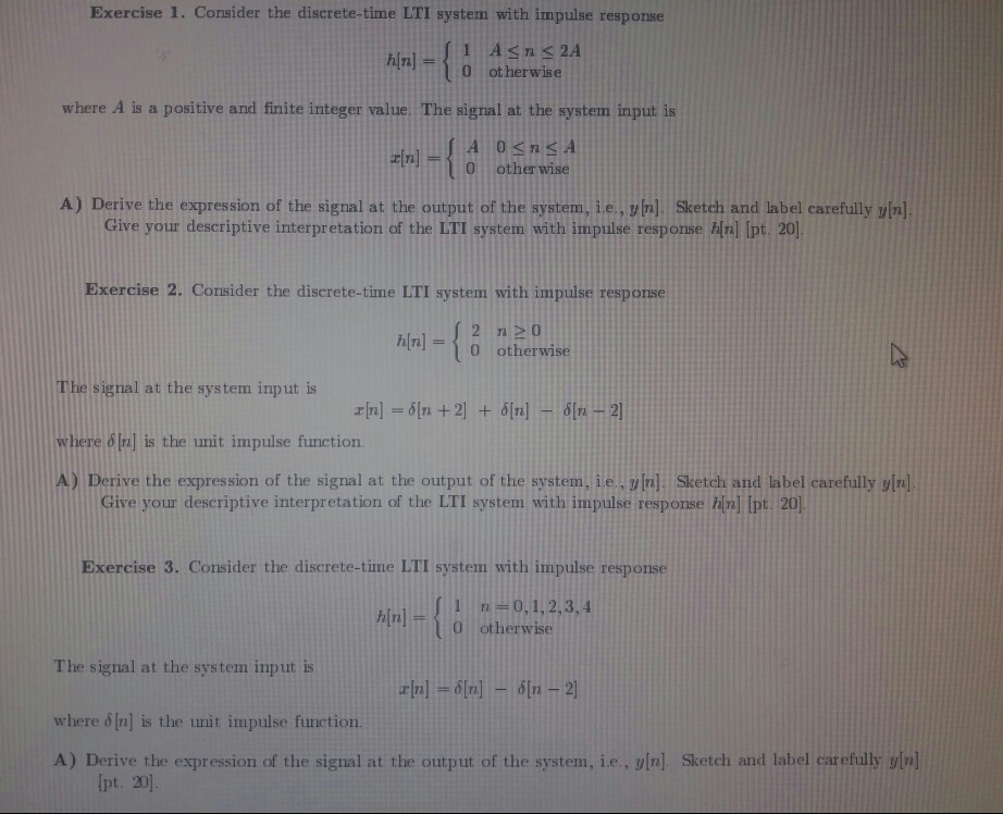 Solved Exercise 1. Consider the discrete-time LTI system | Chegg.com