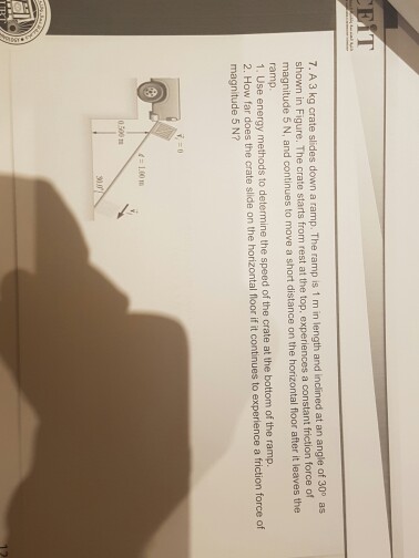 Solved 7. A kg slides ramp. The ramp is 1 m in length and | Chegg.com