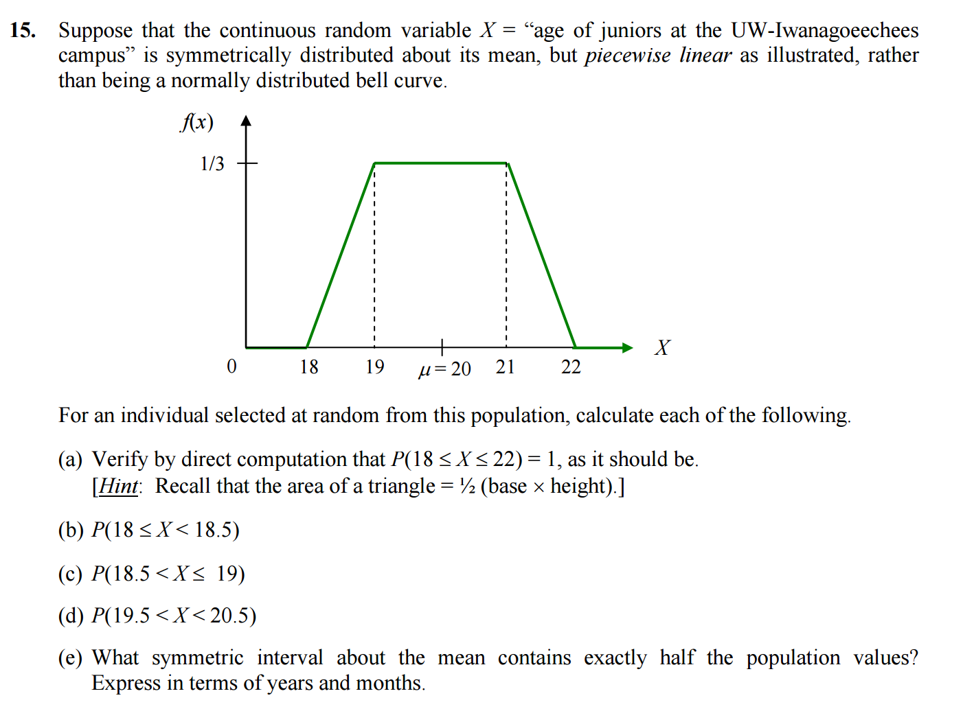 Suppose that the continuous random variable X = “age | Chegg.com