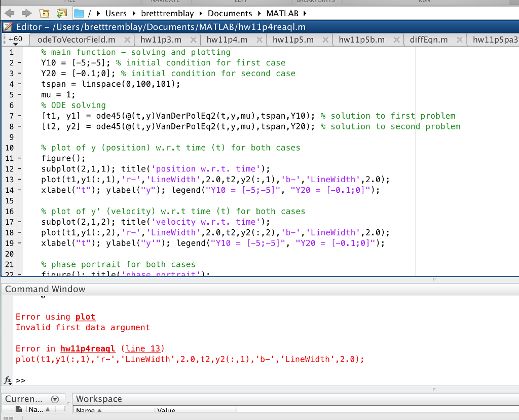 E] Users bretttremblay Documents MATLAB Editor - | Chegg.com