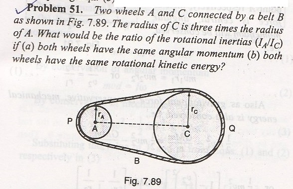 Solved Problem 51. Two wheels A and C connected by a belt B | Chegg.com
