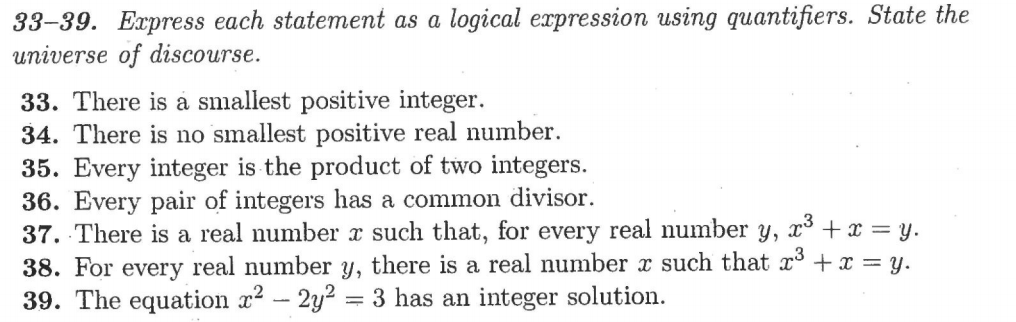 Solved Express the statement as a logical epression using | Chegg.com