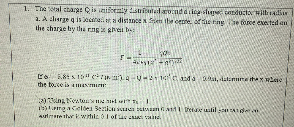 Solved The total charge Q is uniformly distributed around a | Chegg.com