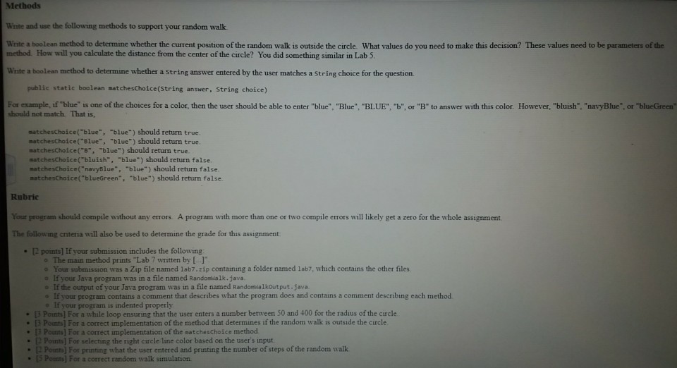 Solved The Randomwalk Class bjectives e Call methods with | Chegg.com
